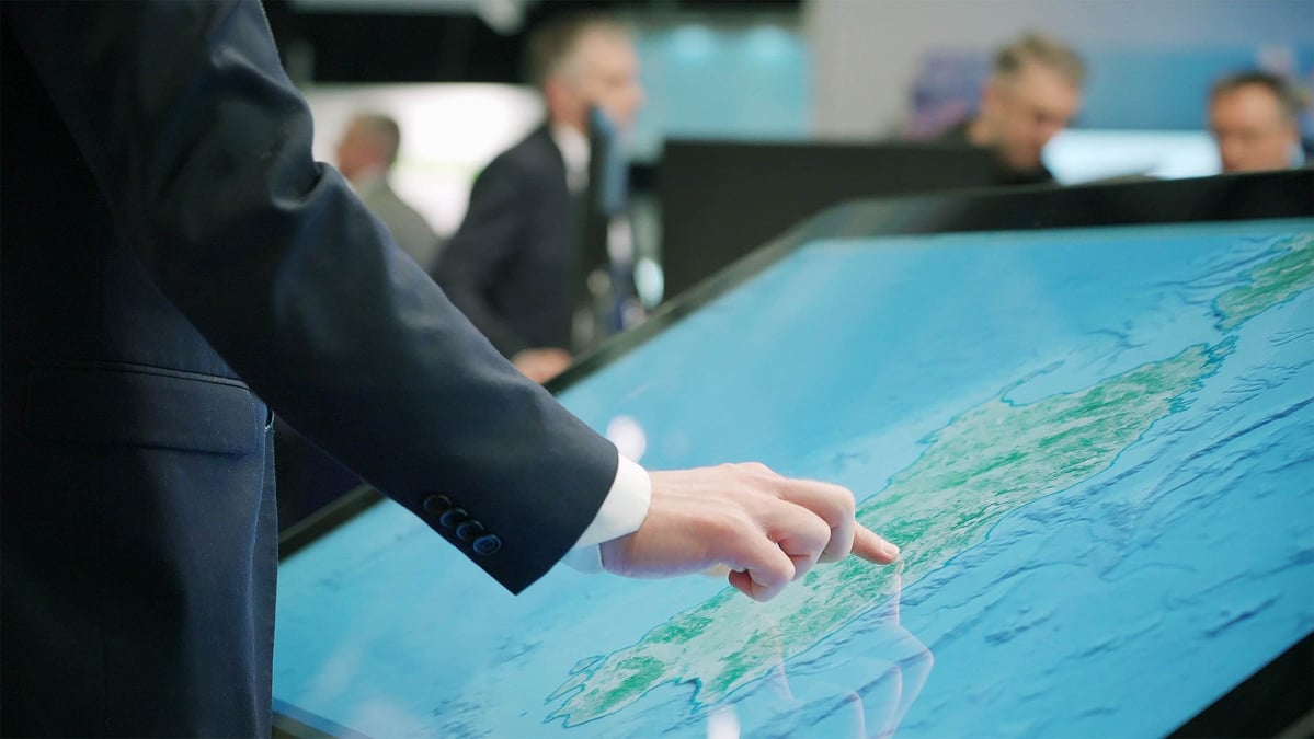This electronic chart table brings the bridge into the digital era