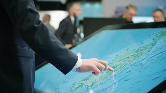 This electronic chart table brings the bridge into the digital era